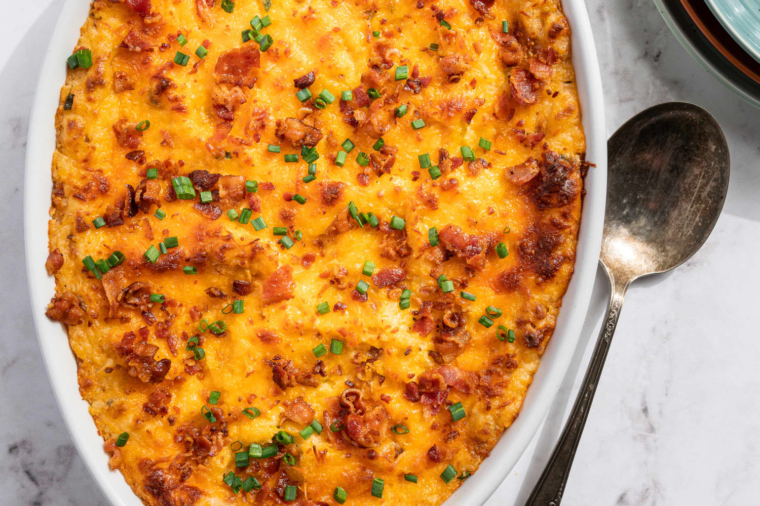 Twice Baked Potato Casserole Recipe Loaded With Bacon And Cheese Kitchn
